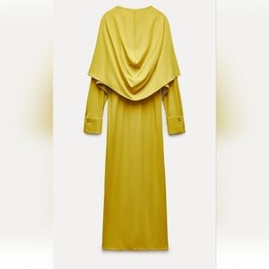 Zara | Dresses | Zara Draped Zw Collection Lemon Color Dress | Poshmark